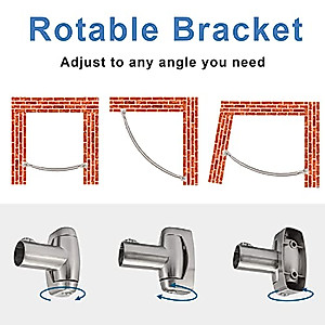 Curved Shower Curtain Rod, TENOVEL Round Adjustable 48-72 Inches Shower Rods for Bathroom, Rounded Bowed Stainless Steel Shower Rods Customized for Bathtub, Stall, Brushed Nickel, Need to Drill