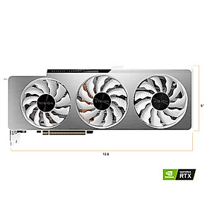 Gigabyte GeForce RTX 3080 Ti Vision OC 12G Graphics Card, 3X WINDFORCE Fans, 12GB 384-bit GDDR6X, GV-N308TVISION OC-12GD Video Card