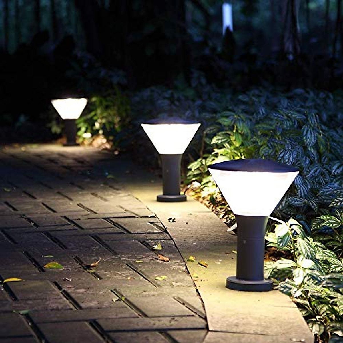 ZZYJYALG LED Anti-Rust European Creative Aluminum PC Post Lights Modern Simple Grey Waterproof Outdoor Column Lights Lawn Garden Home Villa Street Decorative Pillar Lamps E27 Edison