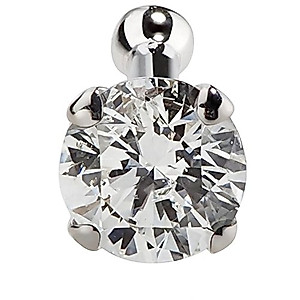 FreshTrends Cubic Zirconia Nose Stud | Nickel-Free 14K White Gold Nose Ring | 14K Gold Nose Studs in Size 1.5mm, 2mm, 3mm | White Gold Nose Stud with CZ 20 Gauge | Real Gold Nose Stud & Nose Bone