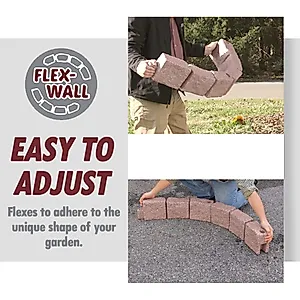 Garden Elements True Form Outdoor Decorative Flex-Wall Resin Edging for Gardens, Playgrounds, Plastic Life-Like Cobblestone Landscape Lawn Borders, 4 Foot Section (Pack of 4)