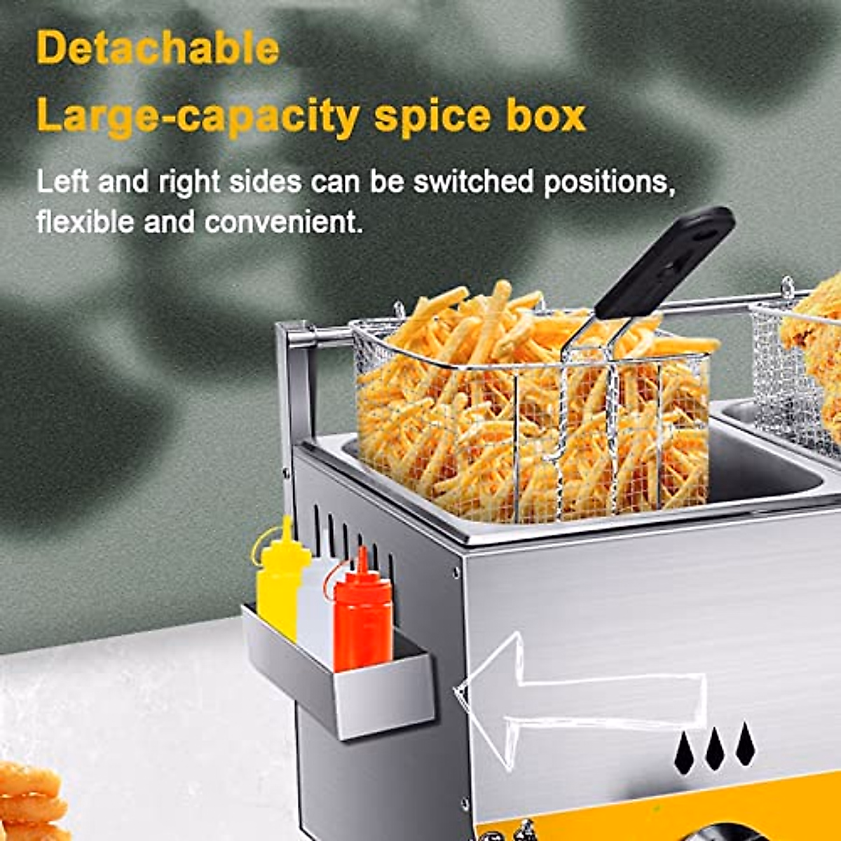 6L Commercial Deep Fryer Stainless Steel Countertop Fryers With Baskets French Fry Restaurant Kitchen Equipment For Fries Turkey, Commercial And Home Use