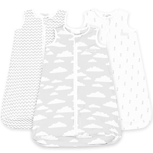 Baby Sleeping Bag Sack – Infant Sleeping Bags - Pure Cotton Wearable Blanket Baby Sleep Bag – Unisex Zip Up Baby Bag for Boys and Girls (Grey Clouds, 6-12 Months)
