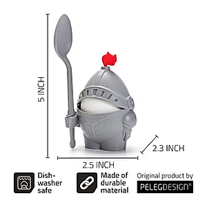 Arthur- Soft or Hard Boiled Egg Cup Holder With a Spoon Included- Knight Design - Kitchen Utensil Decor by Peleg Design