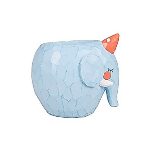 KEYUM Succulent Flower Pot Resin Plant Holder Garden Pot for Home Office Desk Flowerpot Bonsai Plants with Hole Potted Decor(Elephant)