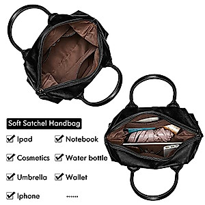 S-ZONE Women Soft Handbags Shoulder Purse Crossbody Bag Work Tote Bag Top Handle Satchels Faux Leather