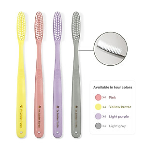 Dr.Golden Turtle Long Head Toothbrush 16-Pack Designed by Dentist | Easy Plaque Remover | Huge Toothbrush for Adults | Tooth Brushes Set | Toothbrush Medium Hard | Smokers Toothbrush for Clean Teeth