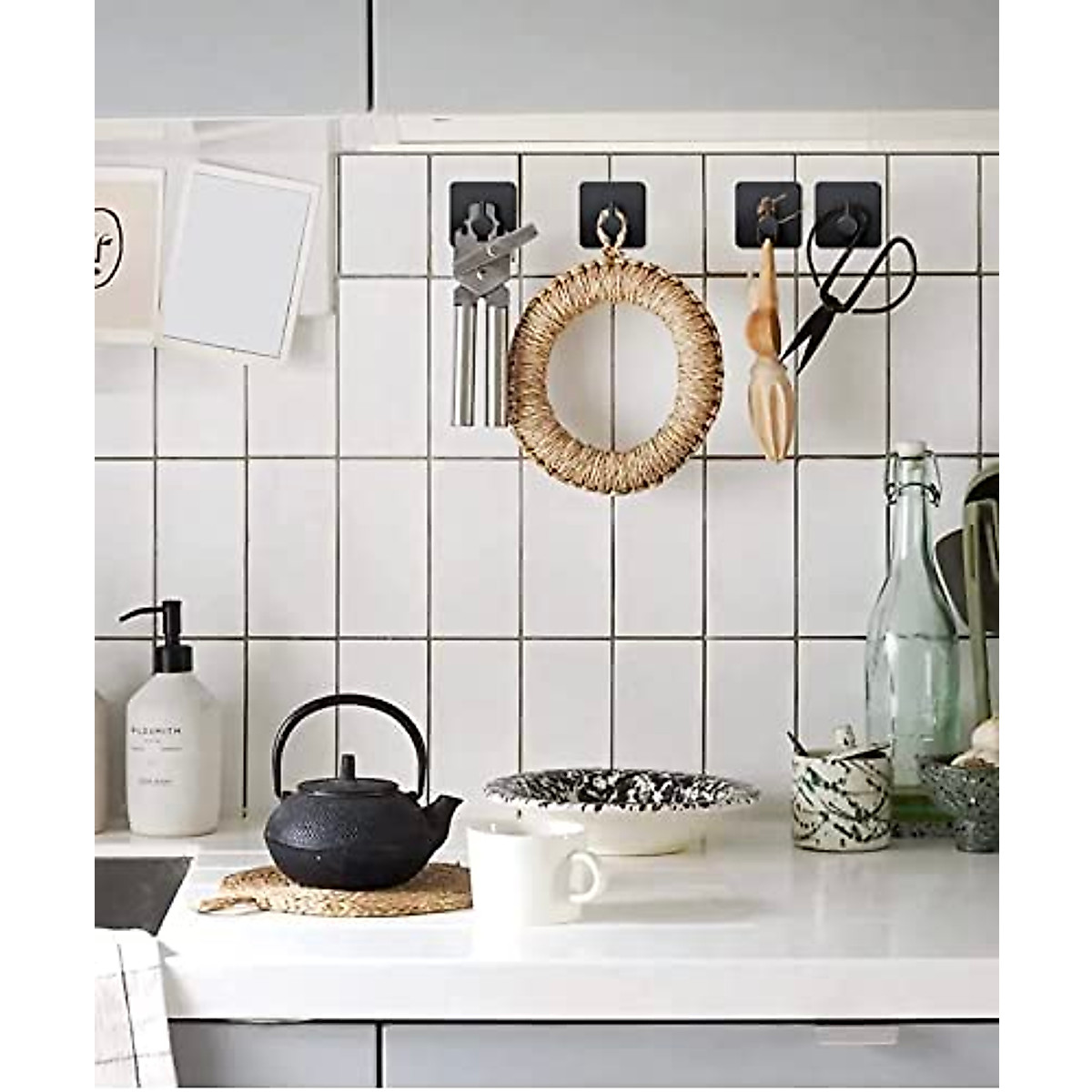 Matte Black Towel 5 Packs Hooks Bathroom Coat Hook Stainless Steel for Towel Robe,Clothes Cabinet Closet Wall Hook for Bedroom Kitchen Hotel Pool.