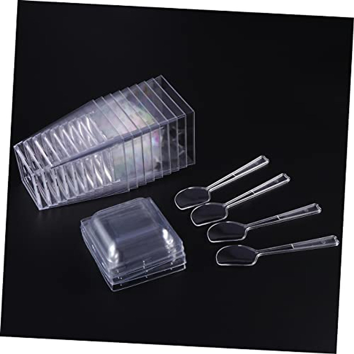 Healeved 20 Sets dessert cup wedding favors jars dessert tumbler cups parfait cups with lids mousse cup clear container with lid appetizer bowls appetizer cup square cube cup jelly cake cup