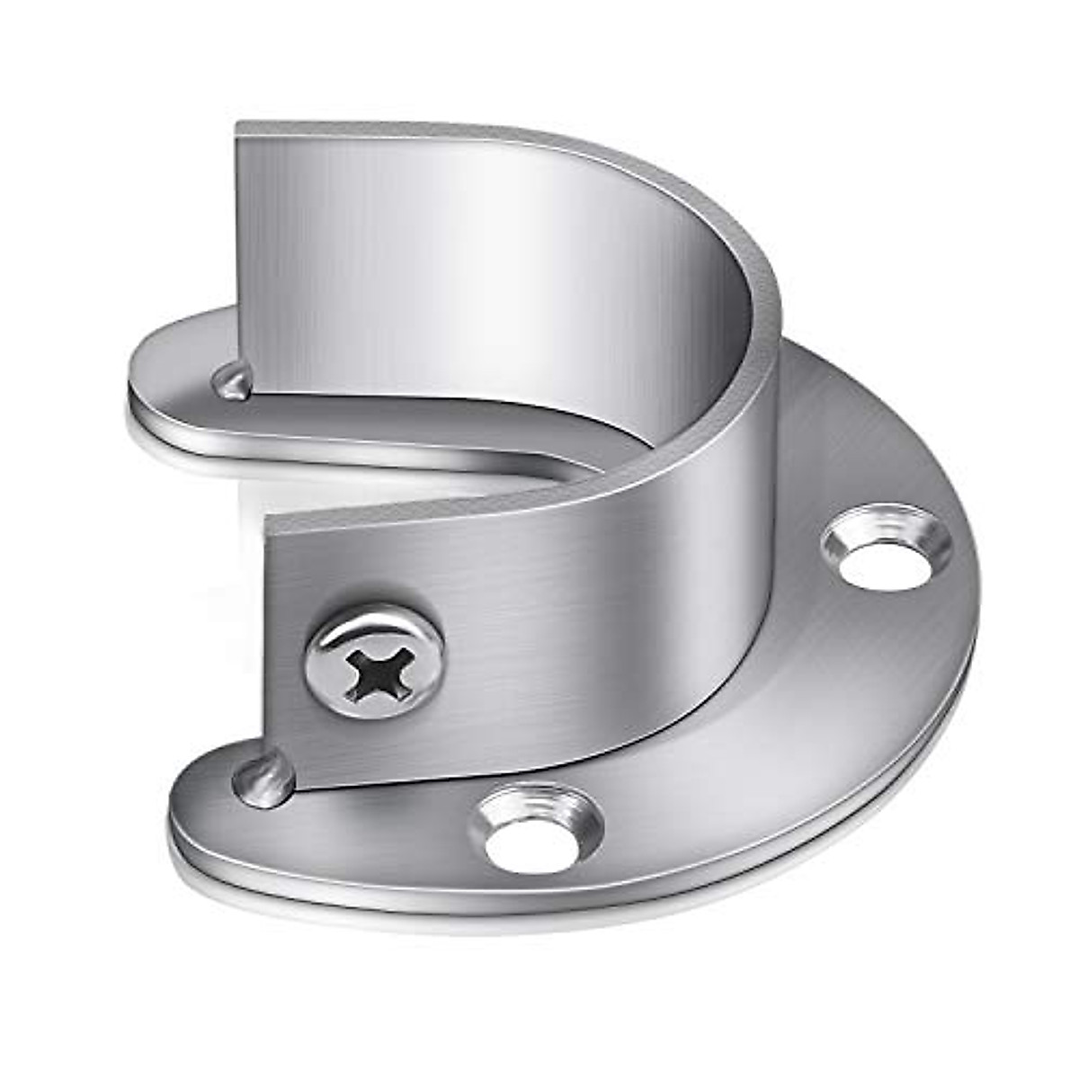 Favordrory 6 Pieces Stainless Steel Closet Pole Sockets Rod Socket Flange Set Rod Support Flange Holder, U Shaped, Easy Installation or Removal