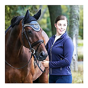 BACK ON TRACK Nights Collection Breathable Mesh Elastic Protective Horse Fly Bonnet with Welltex Technology, Blue Nights, Full