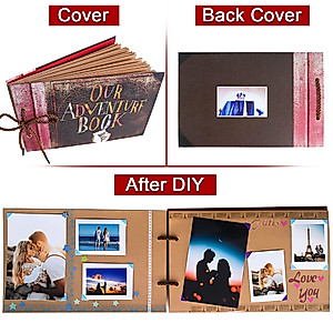 Vienrose Our Adventure Book Up Scrapbook Photo Album DIY Memory Scrap Book Hard Cover with Luxury Kit for Men Boyfriend