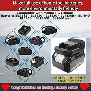 MAKBOS for Makita for Milwaukee Battery Adapter,MT18MIL Battery Adaptor Compatible for Makita 18V Lithium-ion Battery Convert to Milwauke M18 18V Battery,for Milwaukee 18V Cordless Power Tools