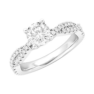Sterling Silver Full Side Stones Twisted Vine 1.0 CT Genuine Moissanite Engagement Ring Promise Bridal Ring (7)