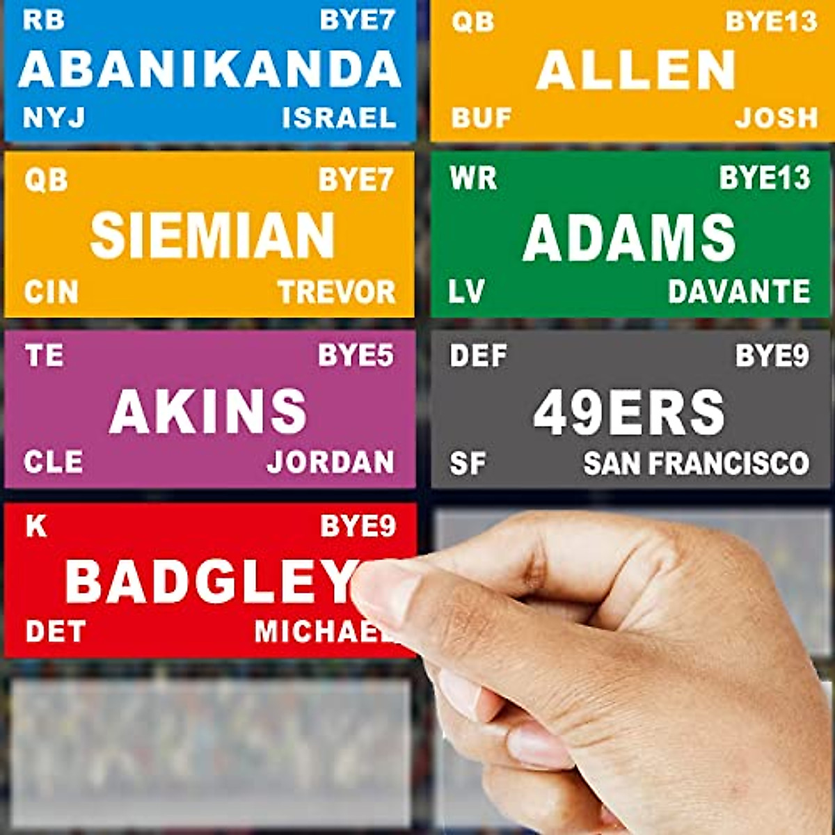KIKIGO Fantasy Football Draft Board 2023-2024 Kit Extra Large Set with 528 Player Labels 2023 Top Rookie Blank Label 14 Teams 20 Rounds Premium Color Edition