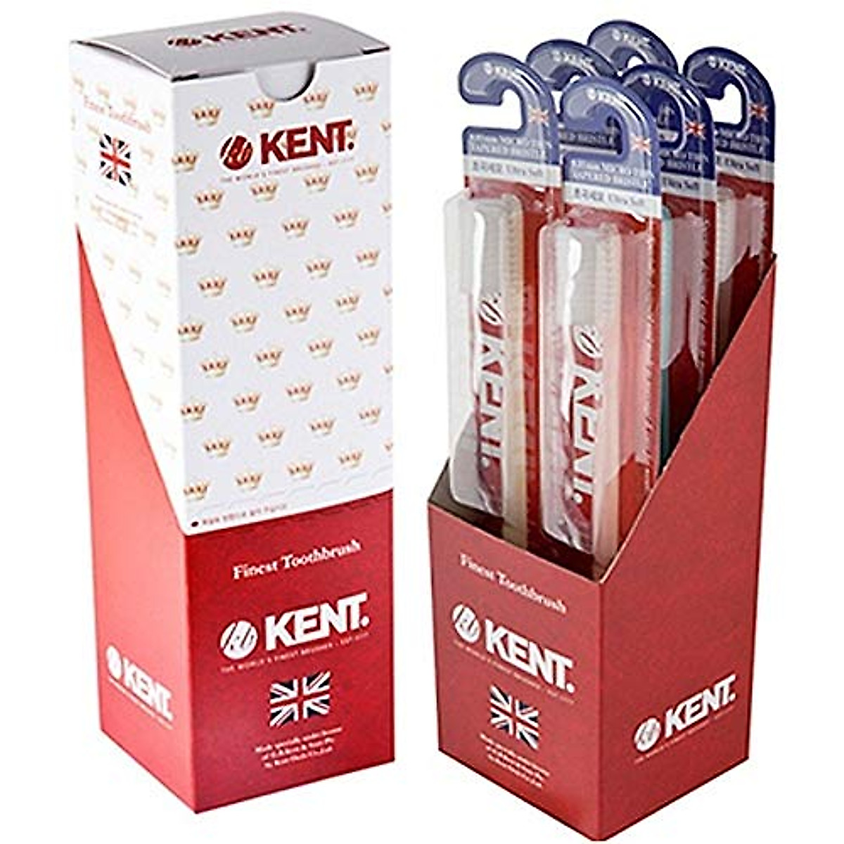 [KENT] CLASSIC Medium Head Extra Soft Toothbrush, Sensitive Teeth & Gums for Adults & Teens - (Set of 6)