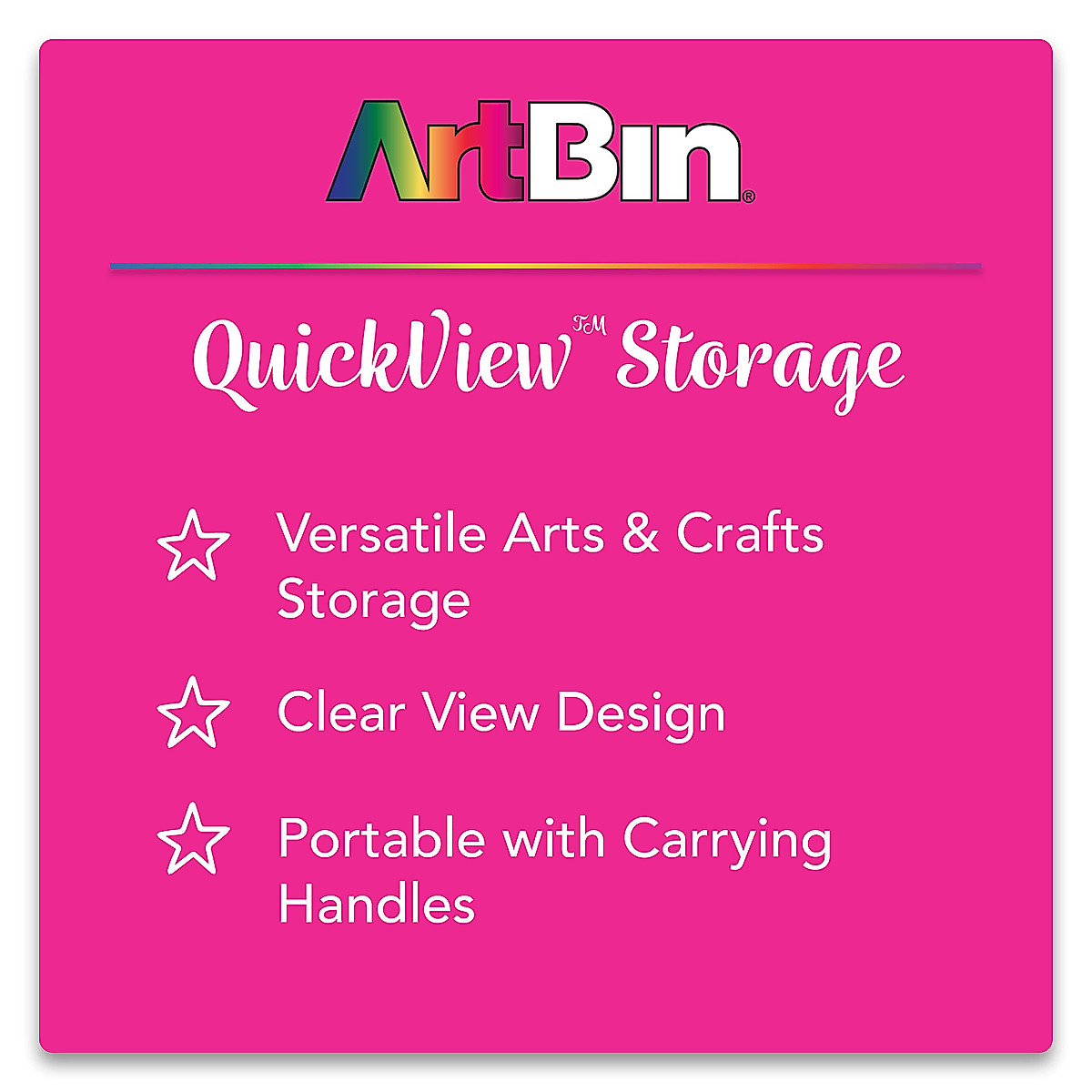 ArtBin 6972AB 10 inch Quick View Deep Base Carrying Case, Portable Art & Craft Organizer with Handle, [1] Plastic Storage Case, Translucent