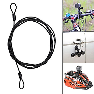 100CM/3.3ft 3mm Outdoor Travel Security Cable Lock,Braided Steel Coated Safety Cable Luggage Lock,Safety Cable Wire Rope Double Loop Lightweight GOMRQING (2 Pack)