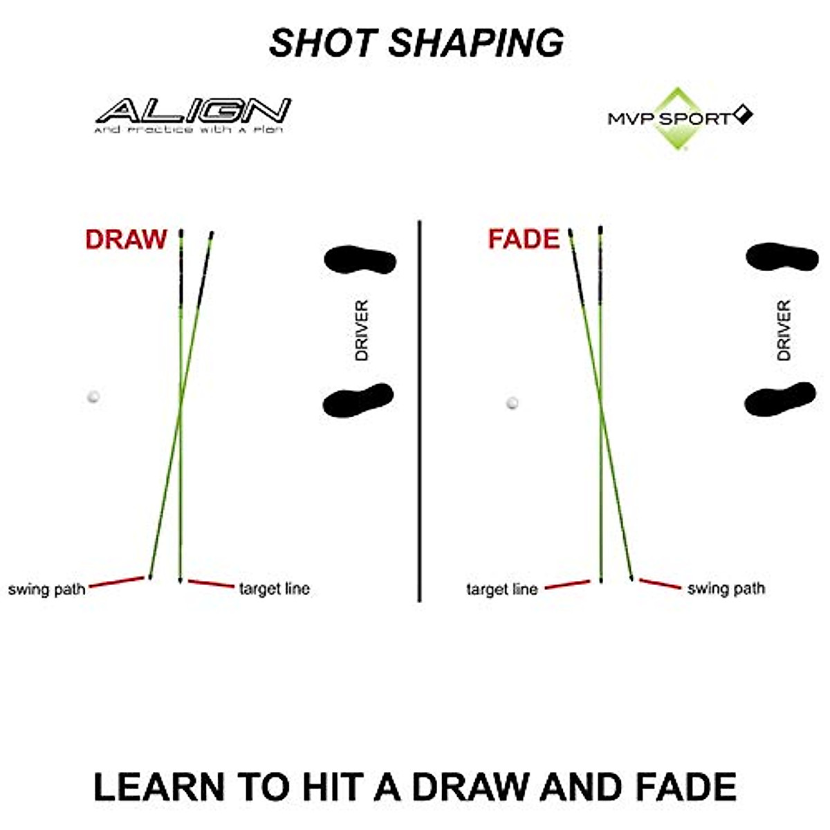 MVP Sport Golf Alignment Rods (MorodZ) Training Aid 2-Pack (Red)