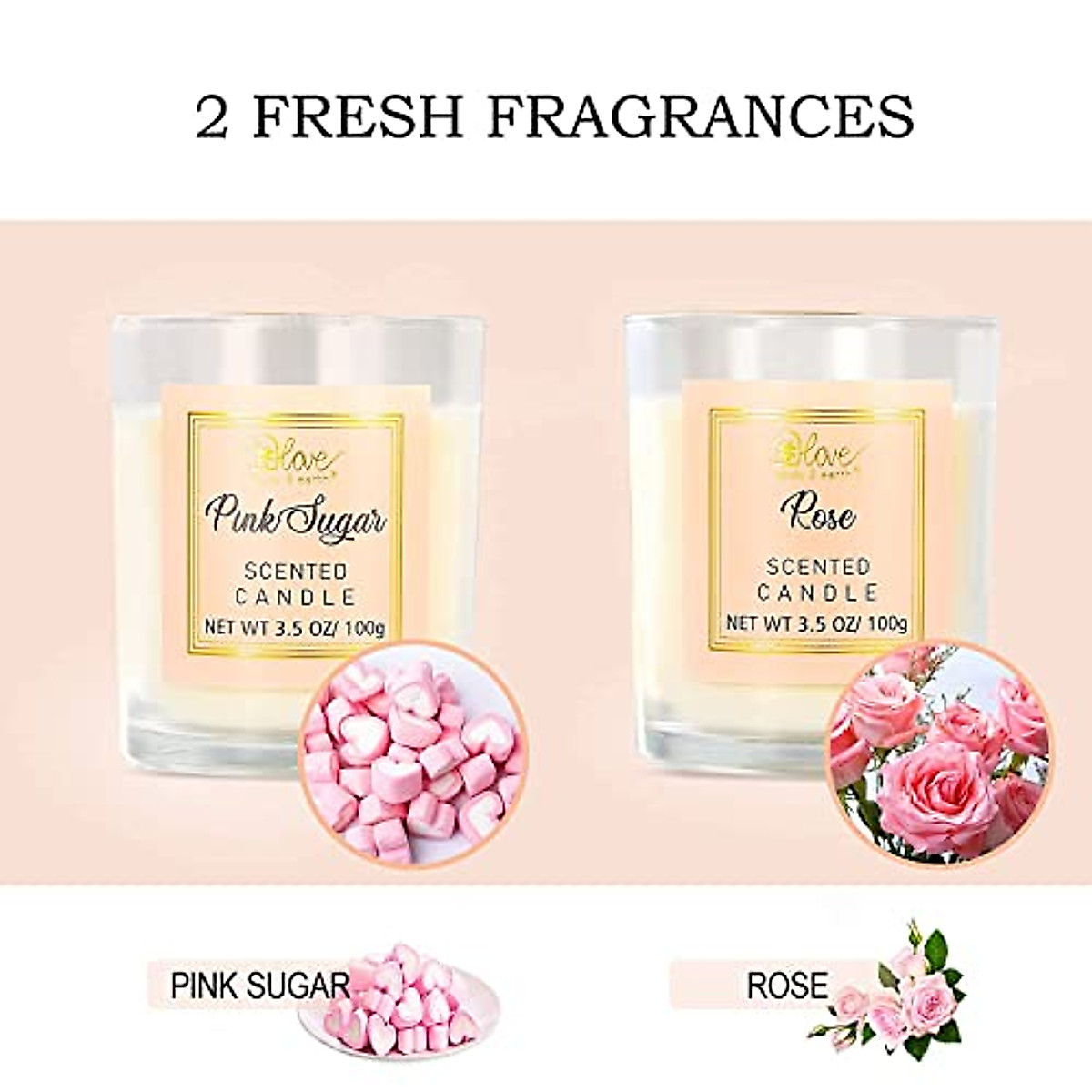 Scented Candles Gift Set-Aromatherapy Candles Set for Women Gifts, Natural Soy Wax 2x3.5Oz Portable Travel Tin Candles for Stress Relief and Home Scented, Gift for Women Birthday Gift