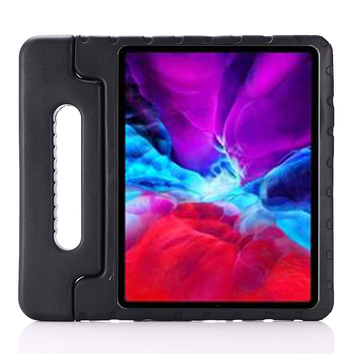 UUcovers Kids Case for Apple iPad Pro 12.9 inch 2022/2021/2020/2018 (6th/5th/4th/3rd Generation) with Pencil Holder/Rotating Kickstand Swivel Handle EVA Foam Shockproof Rugged Flip Stand Cover, Black