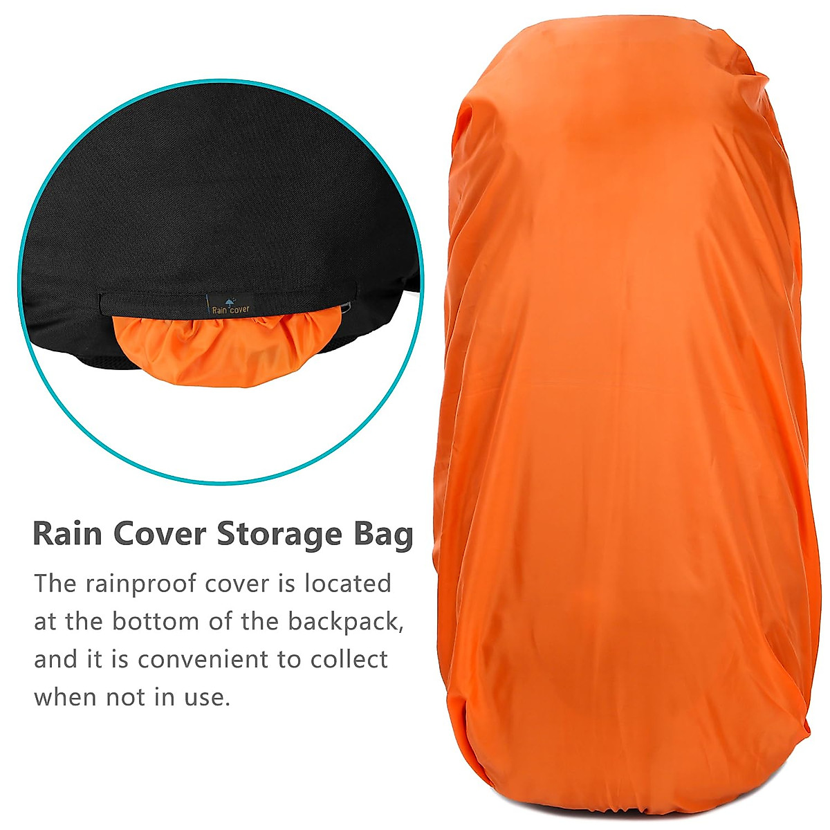 Hiking Backpack, Esup 50L Multipurpose Mountaineering Backpack with rain cover 45l+5l Travel Camping Backpack, Suitable for Climbing Skiing Outdoor Sport(Black-50L)