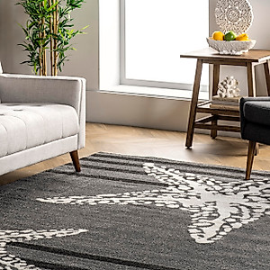 nuLOOM 2' x 6' Performance Indoor Area Rug, Non-Shed, Power Loomed High-Traffic Area Rug for Living Room, Bedroom, Home, Minnie Grey