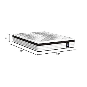 Kescas Queen Size Mattress, 12 Inch Hybrid Mattress with Memory Foam & Heavier Coils, Ergonomic Design for Pressure Relief, Medium Firm Feel