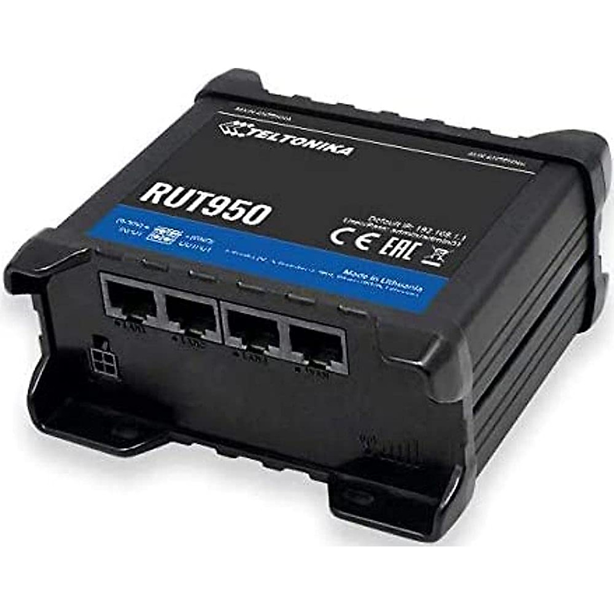 Teltonika RUT950K02400 Model RUT950 Industrial 4G LTE Wi-Fi WAN Cellular Router for Verizon, Automatic Switch to Available Backup Connection; Wireless Access Point with Hotspot Functionality