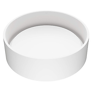 VIGO Anvil 16 inch Diameter Over the Counter Freestanding Matte Stone Round Vessel Bathroom Sink in Matte White - Sink for Bathroom VG04016