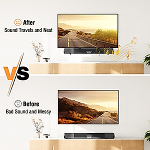 ELIVED Soundbar Mount Soundbar Mounting Bracket Under TV for Soundbar with/Without Holes, Sound Bar TV Bracket with 6.5" Holders Swivel to fit Various Soundbar, 17.7" Vertical Bracket, 15 Lbs. YD5011