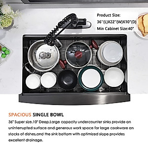 36 Inch Farmhouse Kitchen Sink Matte Black-HACHENL 36x22 Apron Front Farmhouse Workstation Kitchen Sink 16 Gauge Black Stainless Steel 10 Inch Deep Kitchen Sink Single Bowl Farmhouse Sink