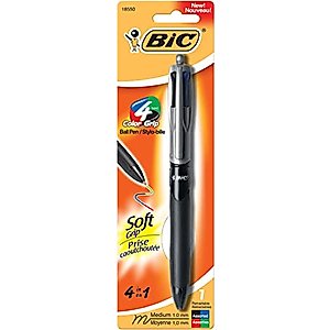 BIC 4-Color Grip Ball Pen, Assorted colors, 1ct (MMPGP1-Ast)