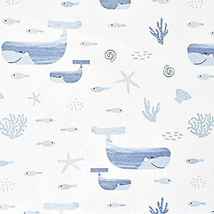 Lush Decor Baby Seaside Micro Mink 2 Pack Fitted Crib Sheet, Blue