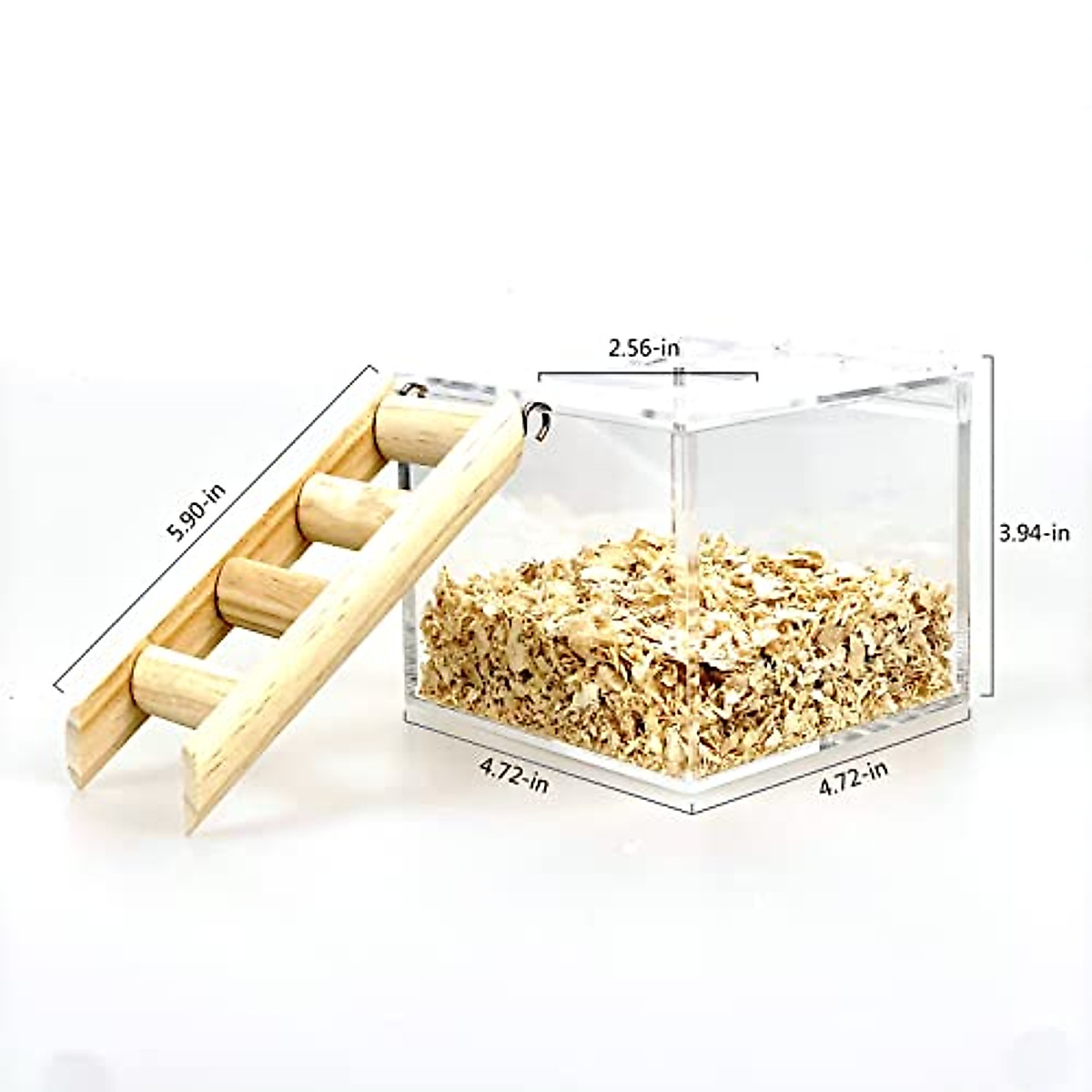 Jiorola Acrylic Critter's Sand Bath Box - Clear Hamster Digging Sand Container Bath Container Digging & Hide for Hamsters Mice Dormouse Gerbils or Other Small Pets