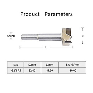 TIDEWAY Forstner Drill Bit Woodworking Hole Saw Wood Cutter Dia 1-1/4"(32mm)