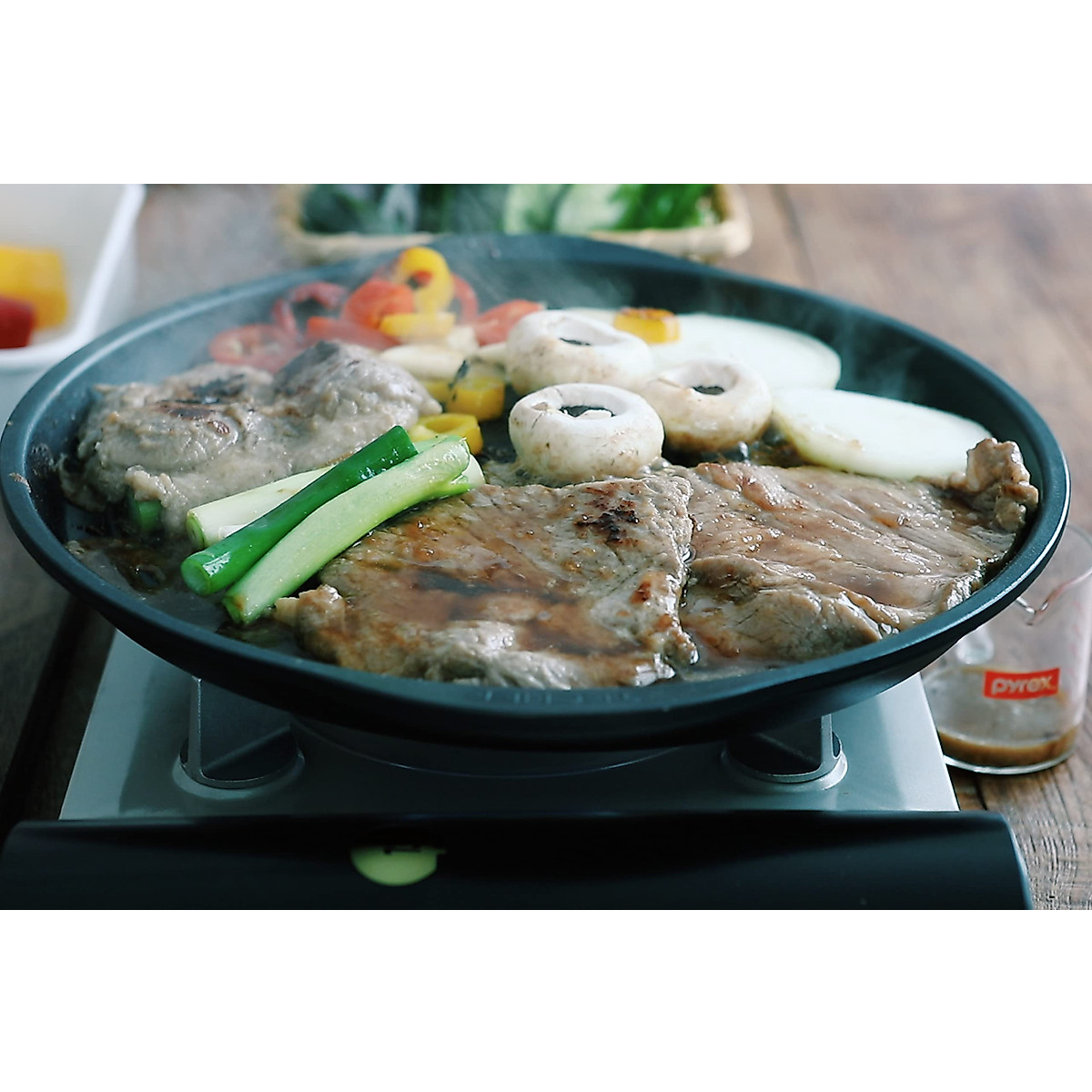 TECHEF - Stovetop Indoor Korean BBQ Nonstick Grill Pan with, PFOA-Free, Dishwasher Oven Safe, Made in Korea