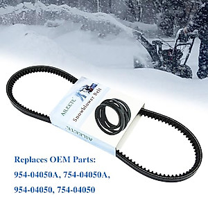 AILEETE 954-04050A Snow Thrower Auger Belt 1/2'' x 35'' for MTD Craftsman Troy-Bilt Cub Cadet Yard Man Yard Machines Snowblower, Replaces 754-04050 754-04050A 954-04050