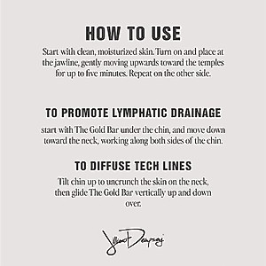 Jillian Dempsey Gold Bar | Original Premium 24K Gold Plated Facial Vibrating Bar with 6,000 Rotations Per Minute | Boost Blood Flow, Sculpt, Firm & Smooth Face | Made in Japan