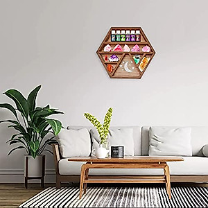 KuteDecor - Hexagon Shelves, Hexagon Shelf, Floating Shelves, Boho Wall Decor, Crystal Display, Shelf Decor, Essential Oil Shelf, Crystal Holder, Crystal Shelf, Small Wall Shelf
