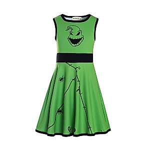 Girls Nightmare Before Christmas Classic Oogie Boogie Costume Sally Jack Oogie zero dress Green