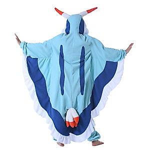 DELEY Unisex Blue Sea Hare Costume Adult Onesie, One Piece Pajamas, Halloween Cosplay Costumes Homewear Jumpsuit