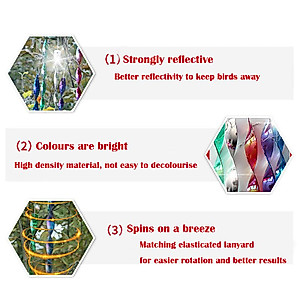 HAISENGO Bird Deterrent Scarer Rods Reflective Outdoor Bird Scarer to Keep Pigeon and Woodpecker Away from Garden or Yard, 11.8 Inches (Silver(10pcs))