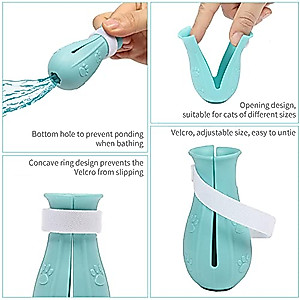 4Pcs Cat Boots for Cats Only Paw Covers Protectors Claws Shoes Paws Wound Boot Silicon Anti Scratch Cat Mittens for Bathing, Nail Clipping, Ears Cleaning, Treatment