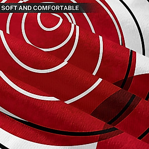 Emvency Boho Set of 4 Throw Pillow Covers Mid Century Bohemian Red Black Abstract Geometric Decorative Pillow Cases Home Decor Standard Square 18x18 Inches Pillowcases