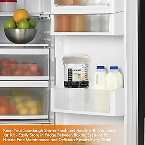 Sourdough Starter Jar Kit-1100ml/39Oz, Sourdough Starter Kit, Sour Dough Starter Jar With Stainless Steel Lid, Thermometer, Silicone Scraper, Cloth Cover And Date Marked Feeding Band (1 Pack)