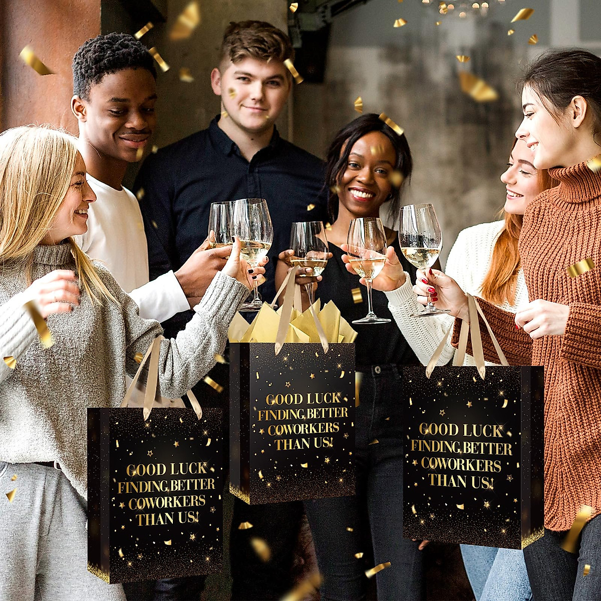 Farewell Going Away Party Decorations,Good Luck Finding Better Coworkers Than Us Gift Bags with Wrapping Paper Card for We Will Miss You,Goodbye,Retirement,Coworker Leaving Party Supplies Decor Gifts