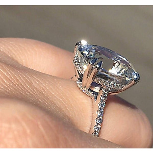 Duan Classic Promise Ring 925 Sterling Silver Oval Cut 3ct AAAAA Zircon Cubic Zirconia Promise Engagement Wedding Band Rings Size 6-10 (US Code 7)