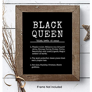 Empowered Black Women Wall Art - African American Women Wall Decor - Black Woman Poster - 8x10 Motivational Inspirational Decor - Positive Quotes Decoration - Encouragement Gifts for Girls, Teens