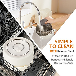 Rvrimaxum 1.2L Portable Hot Pot Electric with Foldable Handles, Non-stick Sauté Pan, Mini Ramen Noodle Cooker for Pasta, Oatmeal, Soup,Steak with Power Adjustment, Warm White